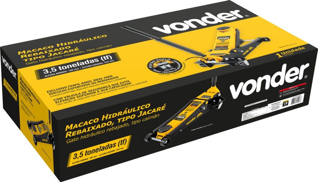 Macaco Hidráulico de Elevação Tipo Jacaré Rebaixado 3,5T - Vonder ...